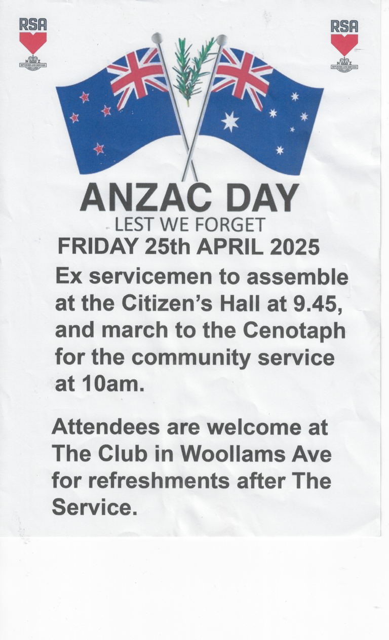 ANZAC DAY - Coromandel Town Information Centre